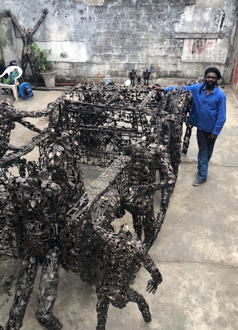 Freddy Tsimba’s “Encore un effort” artwork exhibited at Congo Biennale ...